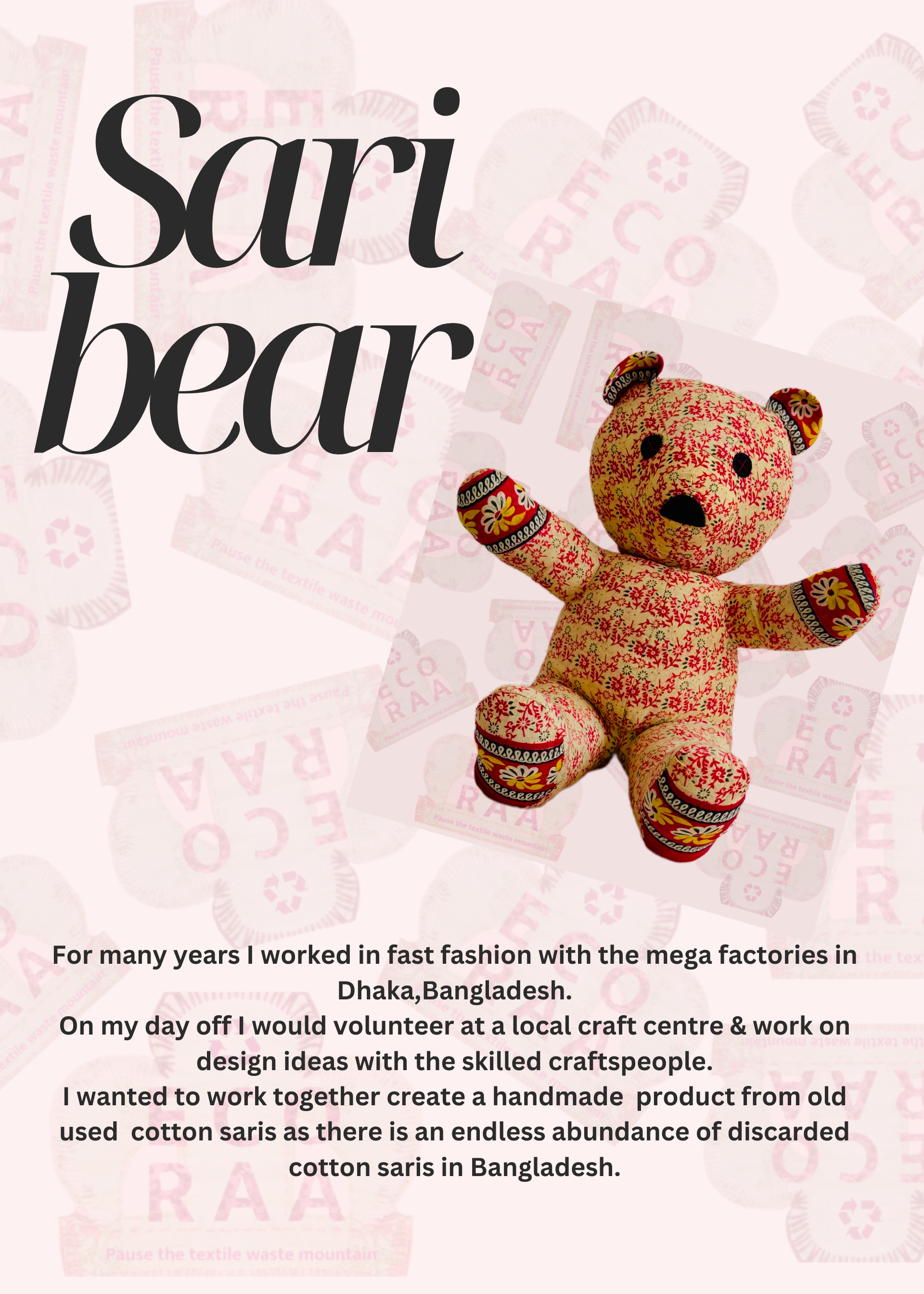 Saribear upcycled & handmade from textile waste cotton saris. – Ecoraa
